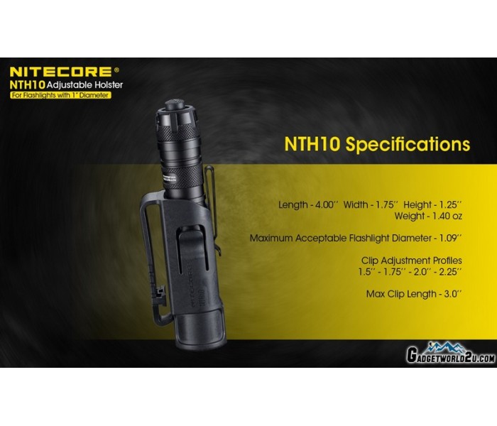 Nitecore NTH10 Rigid Hard Tactical Flashlight Holster with Adjustable ...