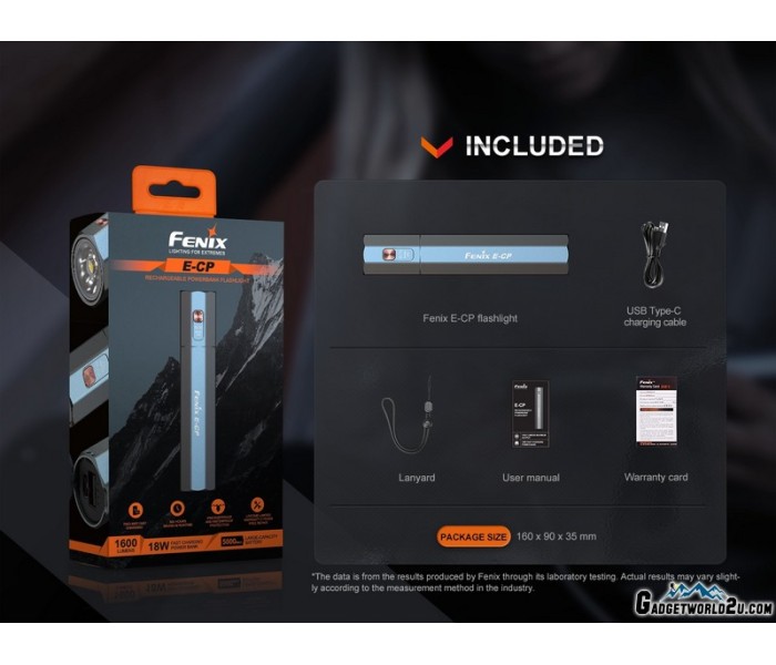 Fenix E-CP Morandi Blue Luminus SST40 LED 1600L Power Bank Flashlight