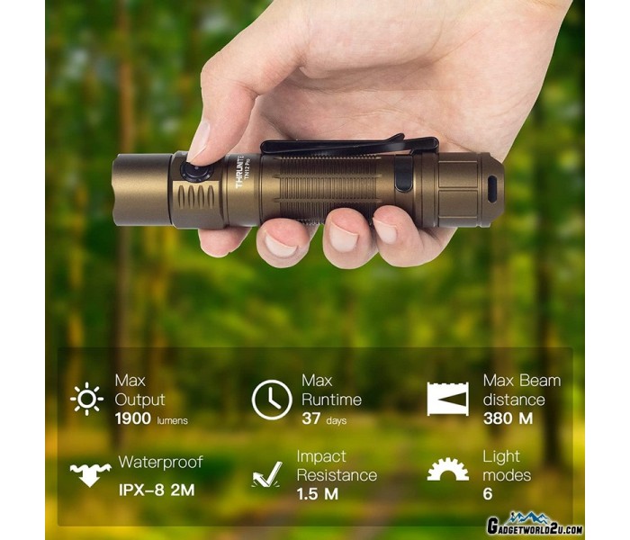 ThruNite TN12 PRO Desert Tan LUMINUS SFT40 CW LED 1900L Flashlight