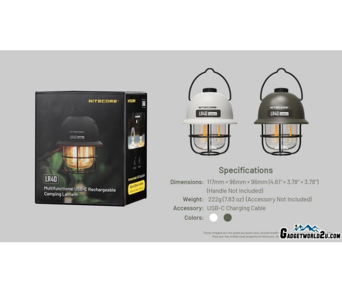 Nitecore LR40 Multifunctional Rechargeable Camping Lantern (White)