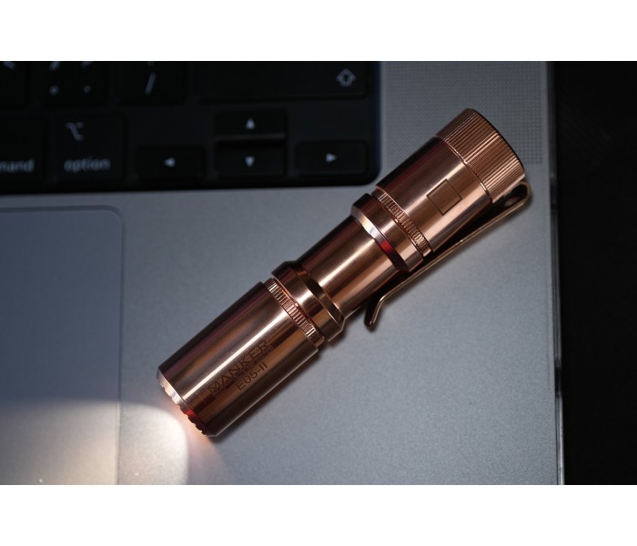 Manker E05 II Cu CW COPPER Cool White LED 1300L Rechargeable EDC Flashlight