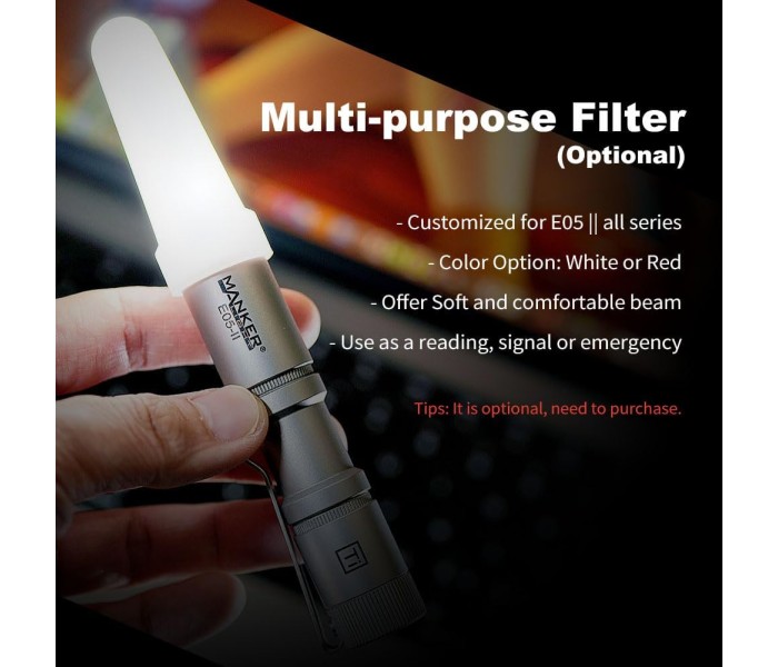 Manker E05 II Ti CW TITANIUM Cool White LED 1300L Rechargeable EDC ...