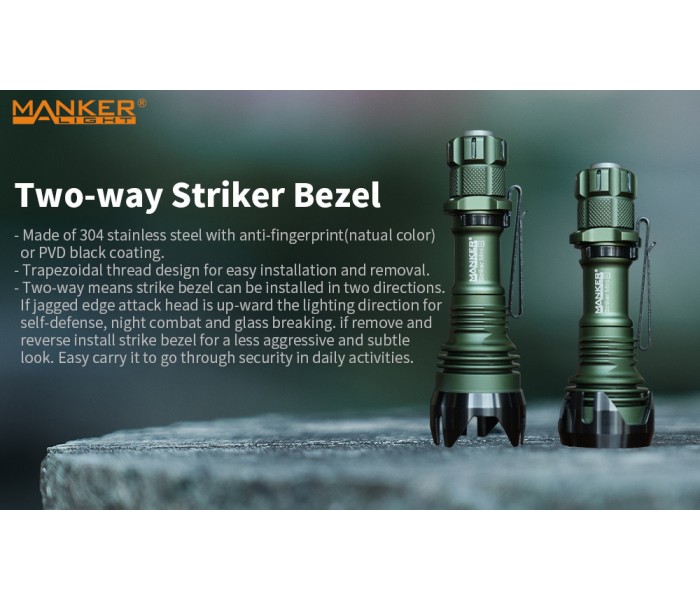 Manker Striker Mini BLACK Osram KW CSLNM1.TG Cool White LED 635L ...