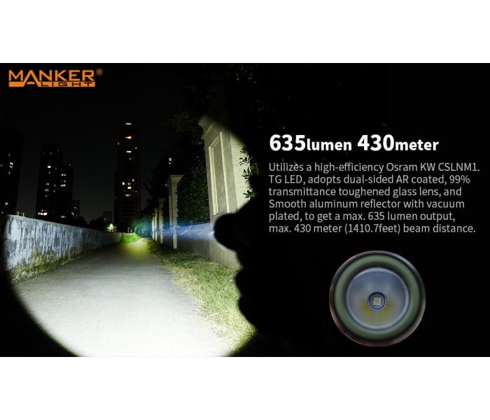 Manker Striker Mini BLACK Osram KW CSLNM1.TG Cool White LED 635L ...