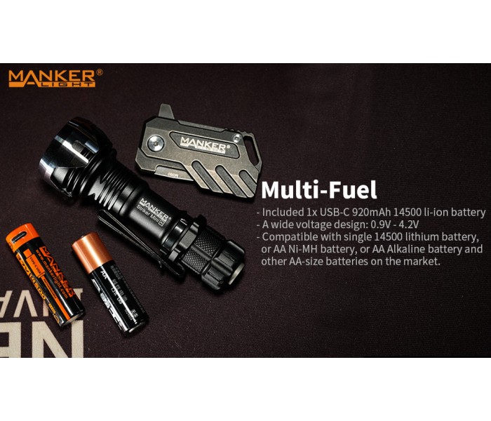 Manker Striker Mini BLACK Osram KW CSLNM1.TG Cool White LED 635L ...