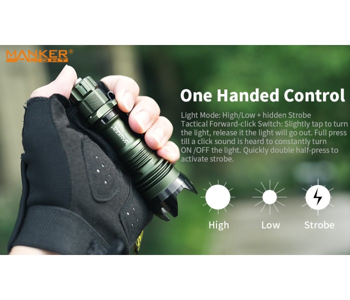 Manker Striker Mini BLACK Osram KW CSLNM1.TG Cool White LED 635L ...