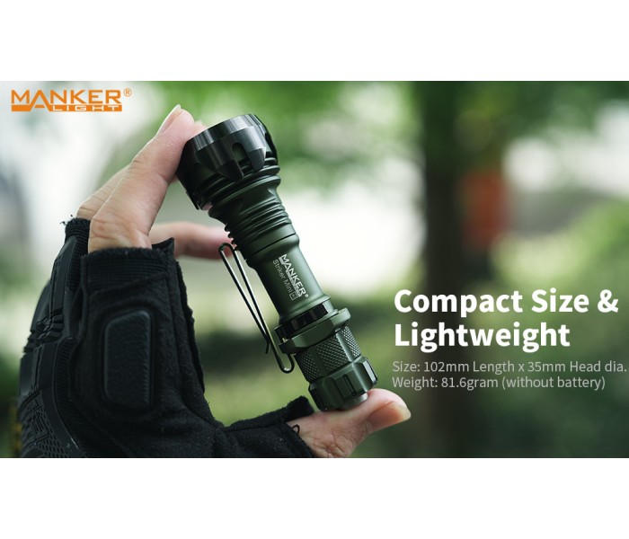 Manker Striker Mini BLACK Osram KW CSLNM1.TG Cool White LED 635L ...