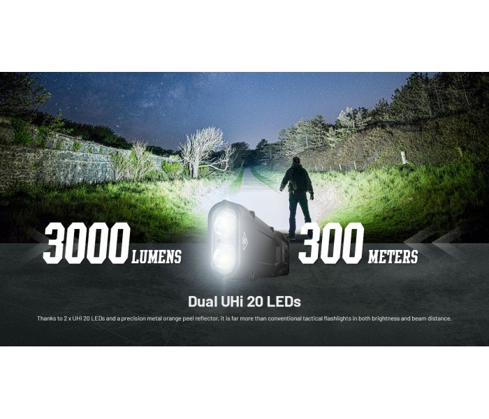 Nitecore EDC25 2x NiteLab UHi 20 LED 3000L CW Rechargeable Flashlight