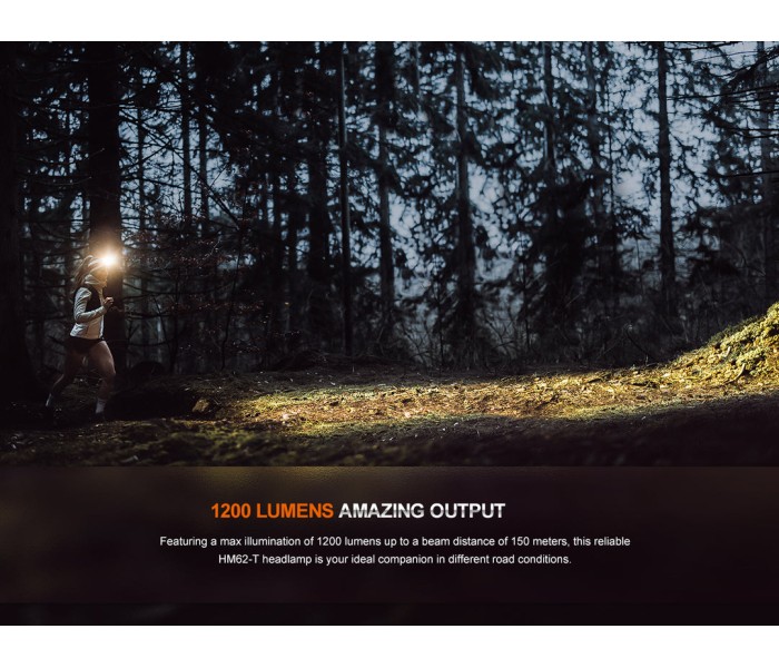 Fenix HM62-T Luminus SST40 LED 1200L Rechargeable Headlamp Black