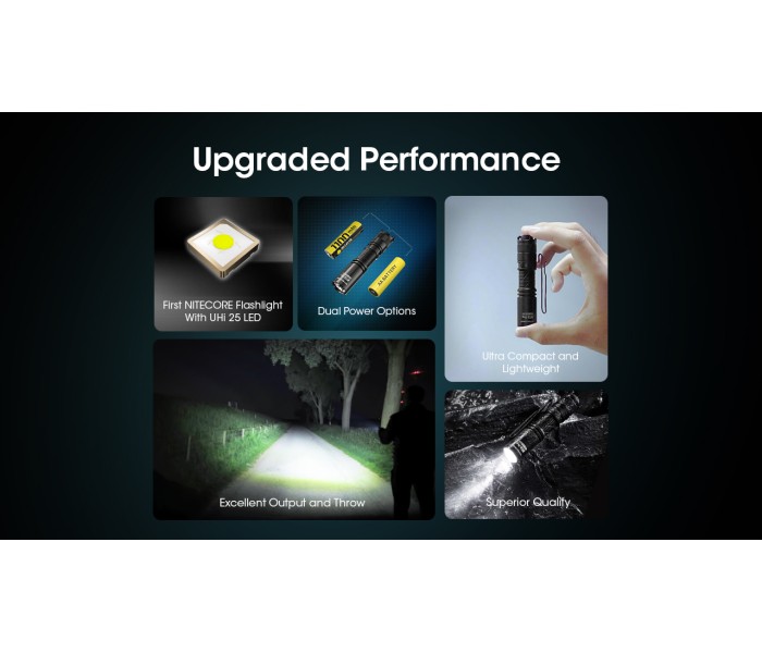Nitecore MT1A Pro NiteLab UHi 25 LED 800L CW Flashlight w Rechargeable ...