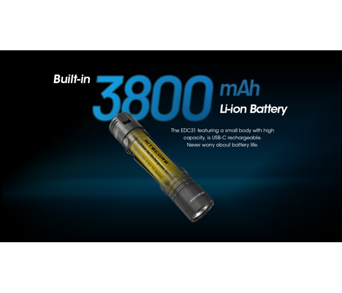 Nitecore EDC31 NiteLab UHi 20 MAX LED 3500L High Performance EDC USB ...