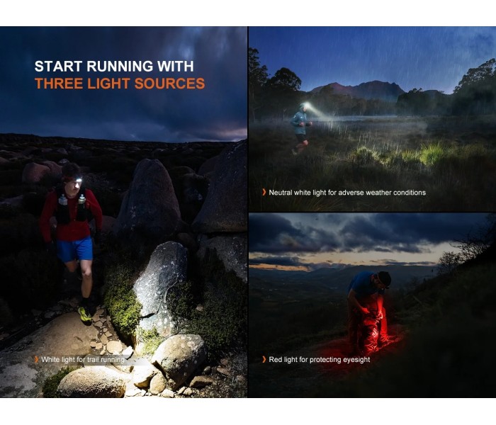 Fenix HP12R-T (Red Headband) SFT25 + SST20 LED 1300L Trail Running Headlamp
