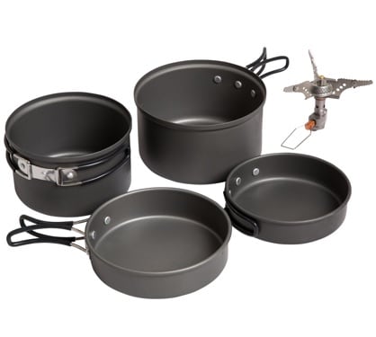 Kovea Cookware Stove Set Solo 3 KSK-SOLO3 Hard Anodized Cookware for 1 ...